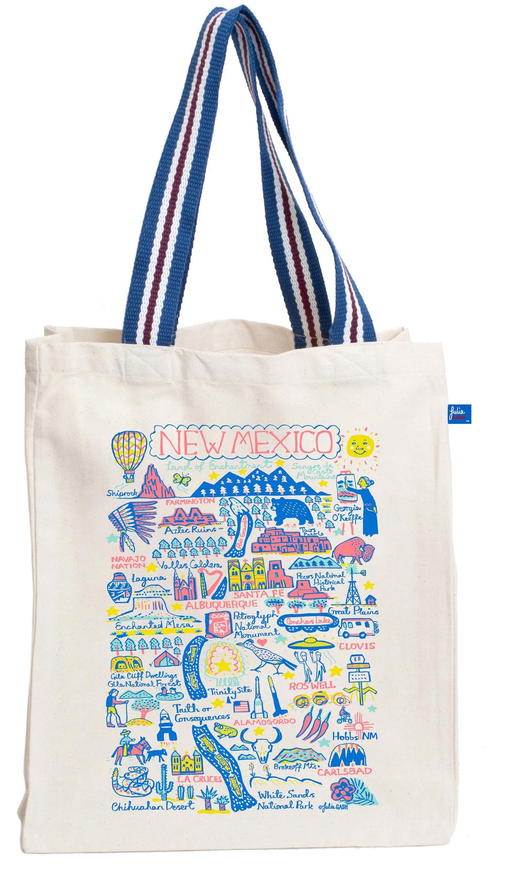 New Mexico Natural Canvas Tote Bag by Julia Gash - Etsy