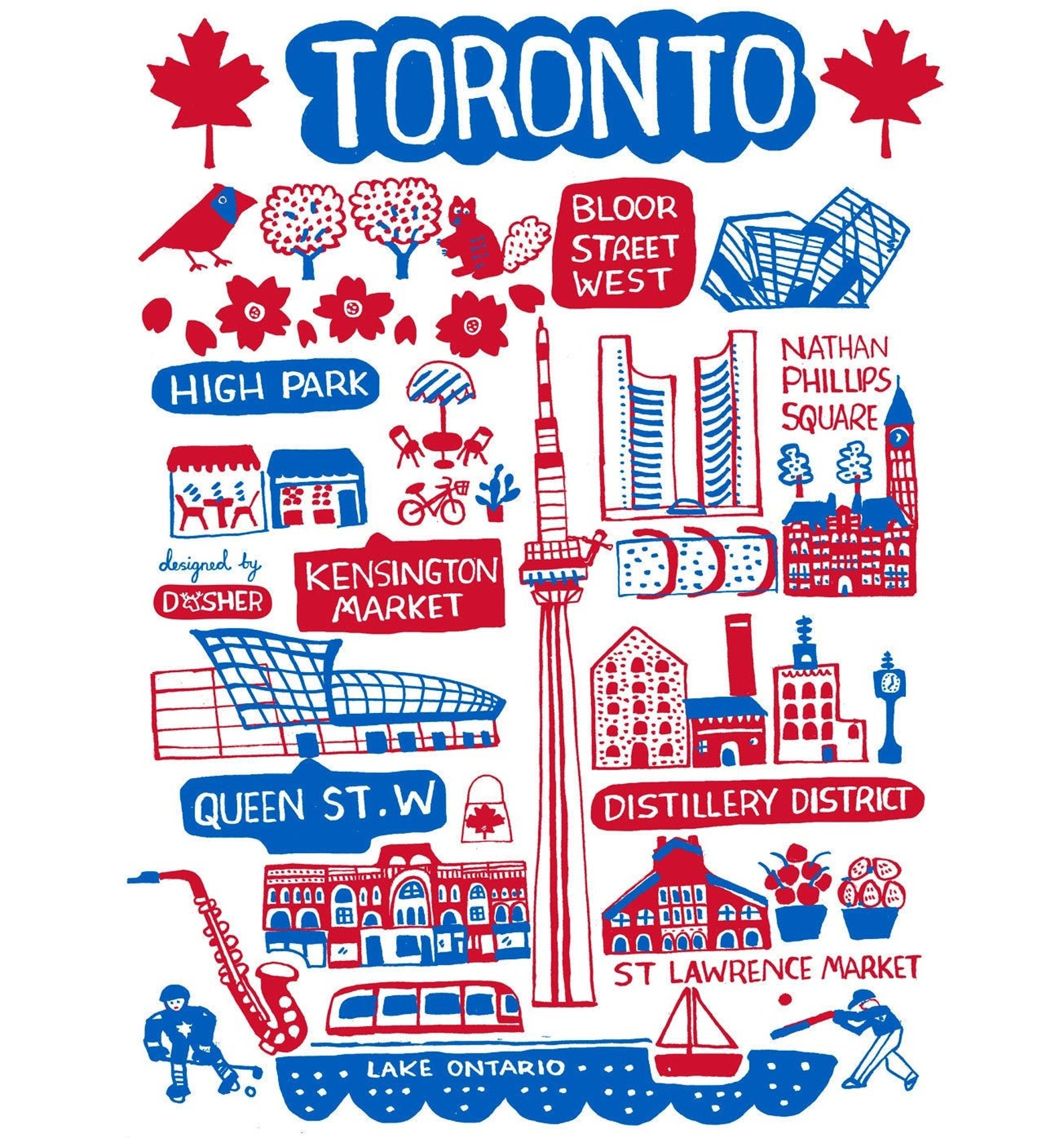 Toronto Art Print by Dasher - Etsy