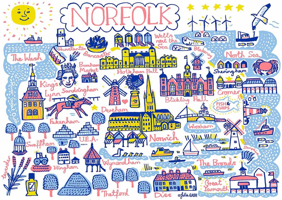 Norfolk Art Print by Julia Gash - Etsy UK