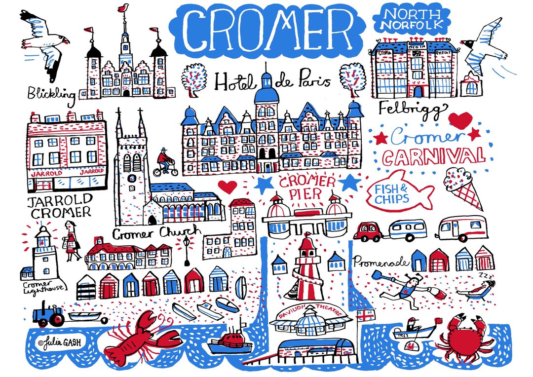 Cromer Art Print by Julia Gash - Etsy