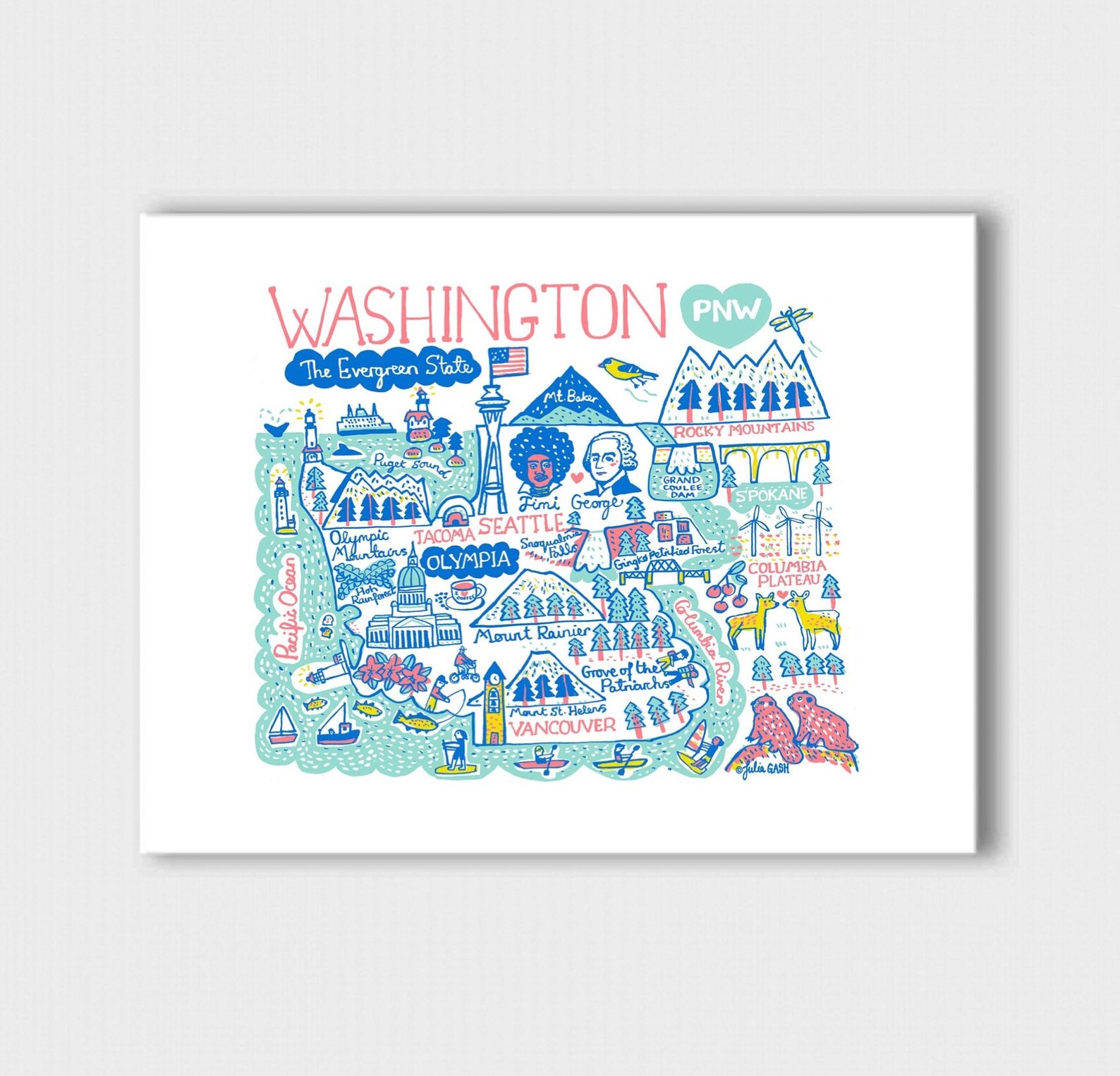 Washington Art Print by Julia Gash - Etsy