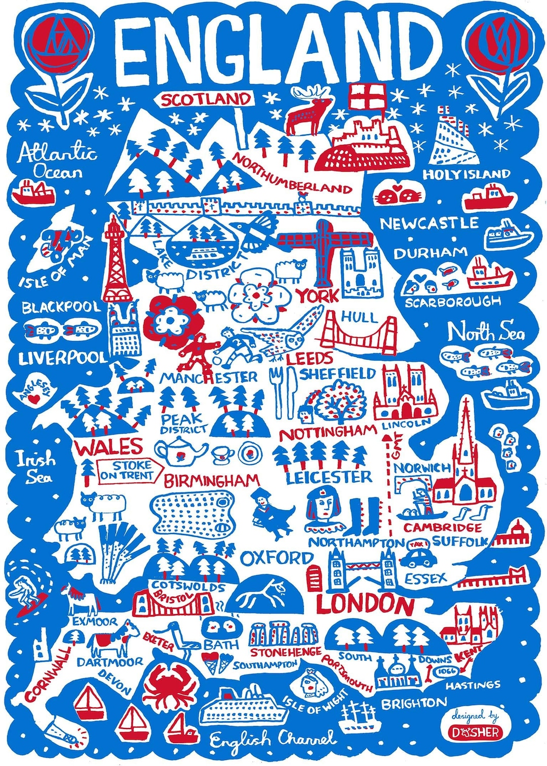 England Art Print by Dasher - Etsy