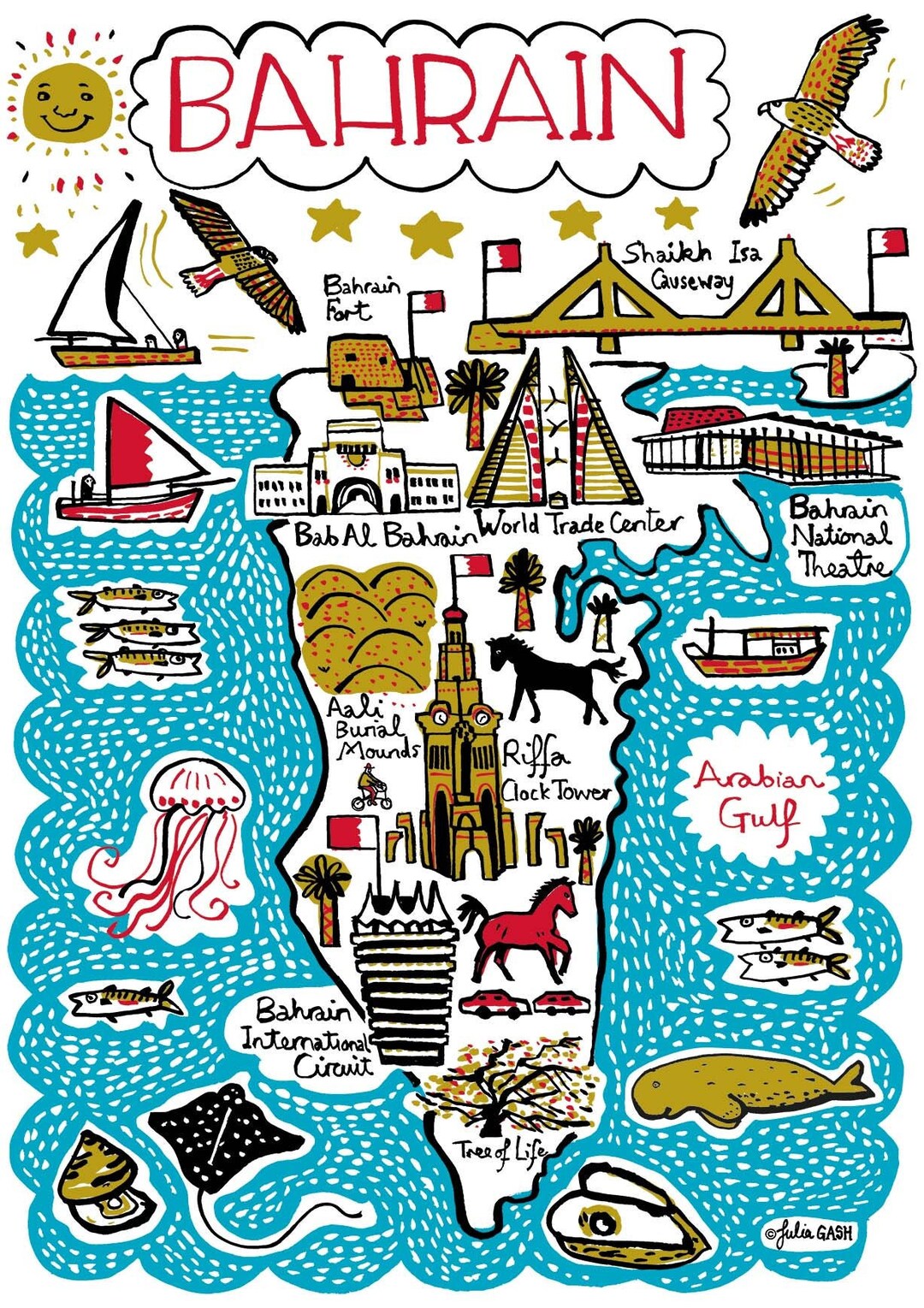 Bahrain Greeting Card by Julia Gash - Etsy