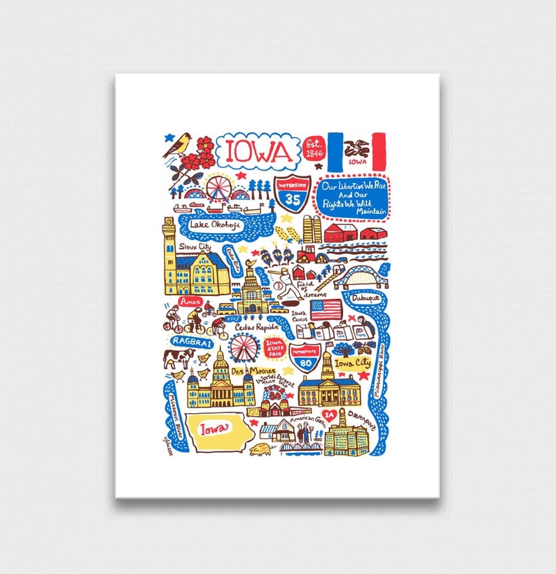 Iowa Art Print by Julia Gash - Etsy