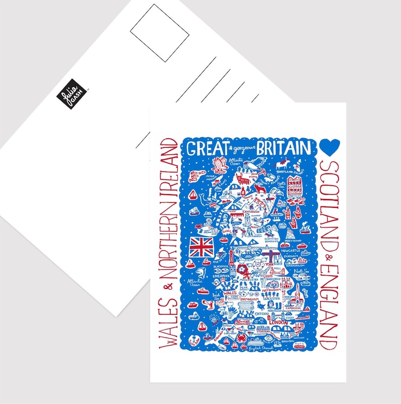 Great Britain Postcard by Dasher - Etsy