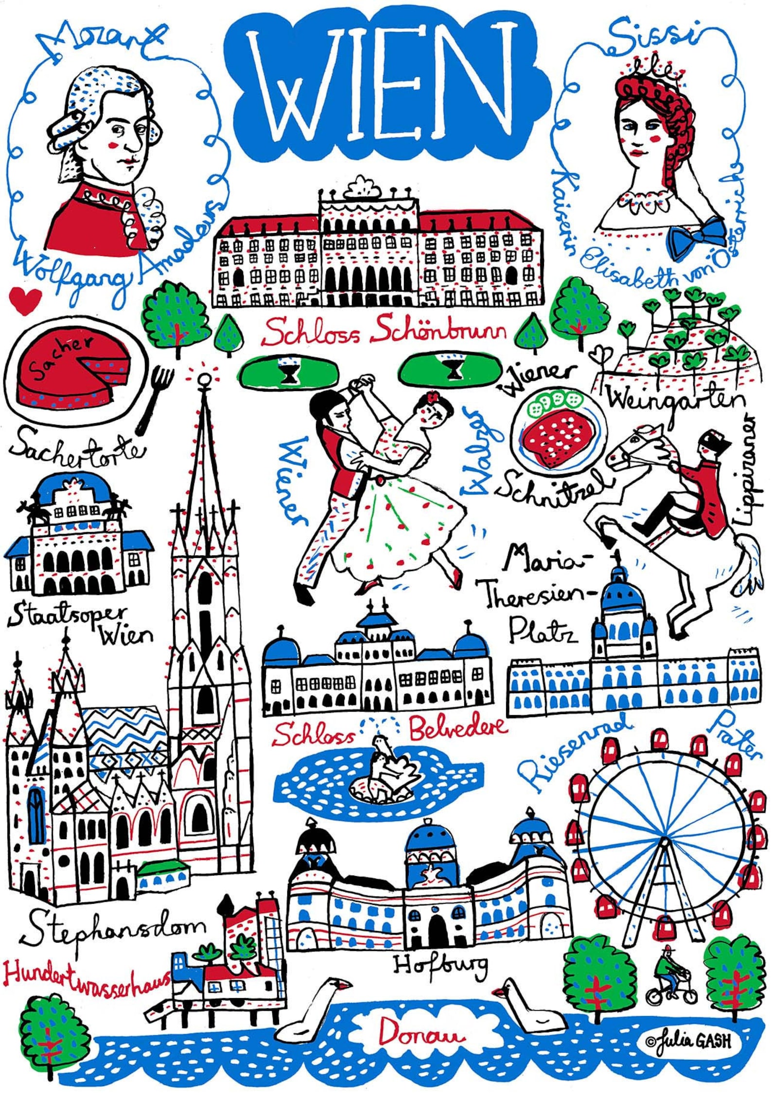Wien Art Print by Julia Gash - Etsy