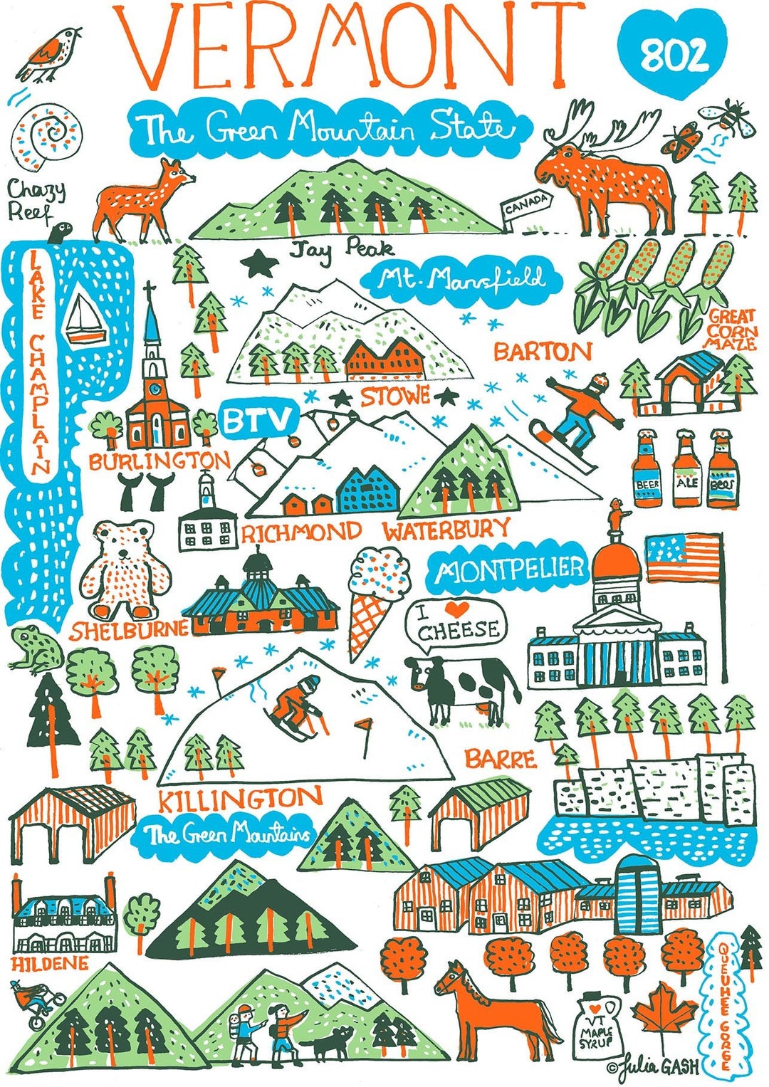 Vermont Art Print by Julia Gash - Etsy