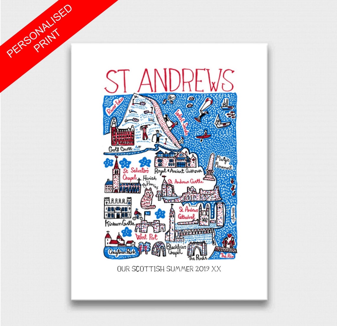 St Andrews Art Print by Julia Gash - Etsy