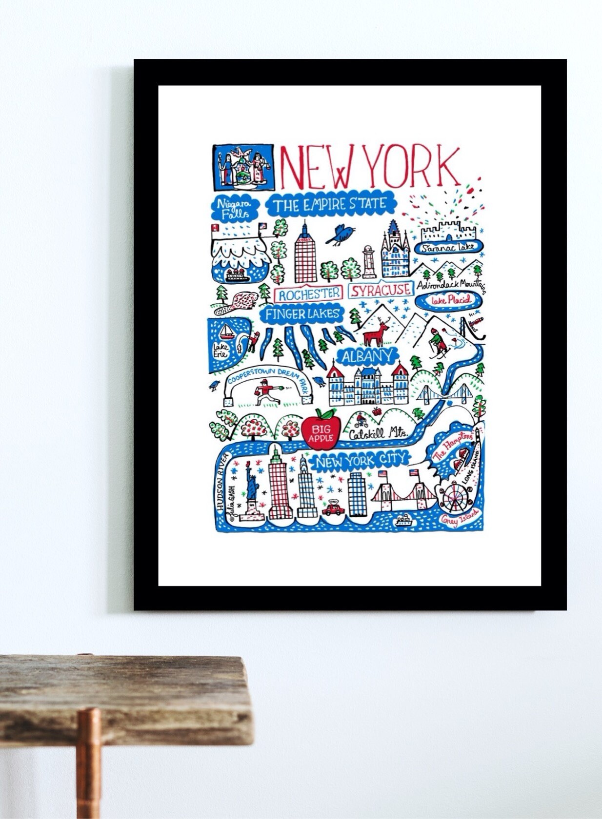 New York State Art Print by Julia Gash - Etsy