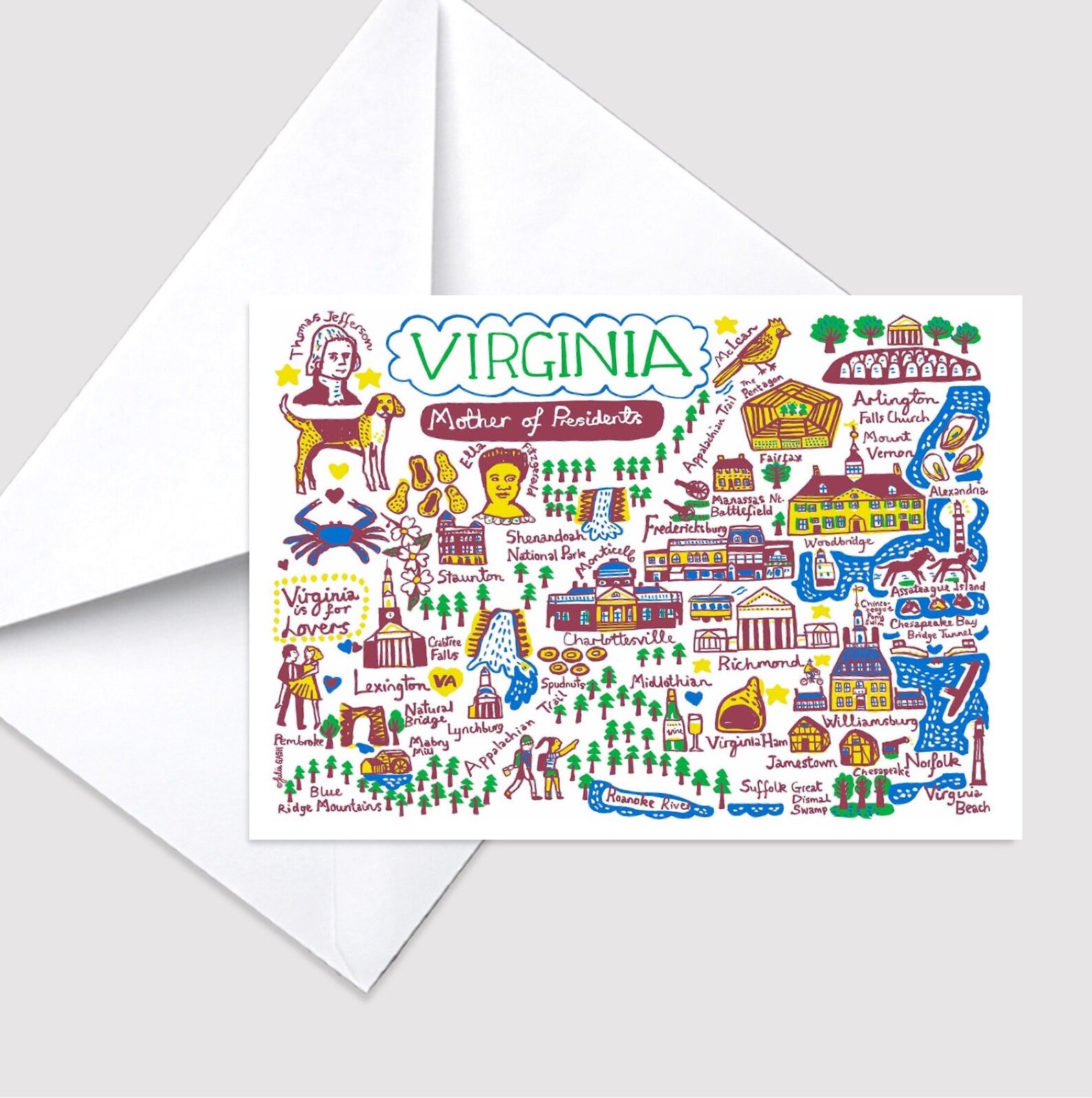 Virginia Greeting Card by Julia Gash - Etsy