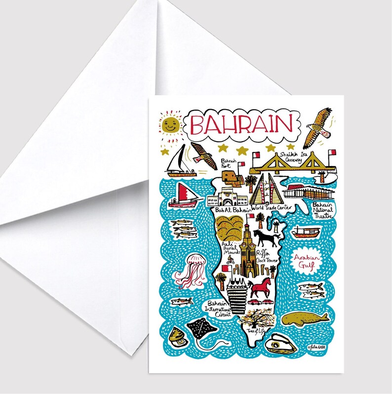 Bahrain Greeting Card by Julia Gash - Etsy