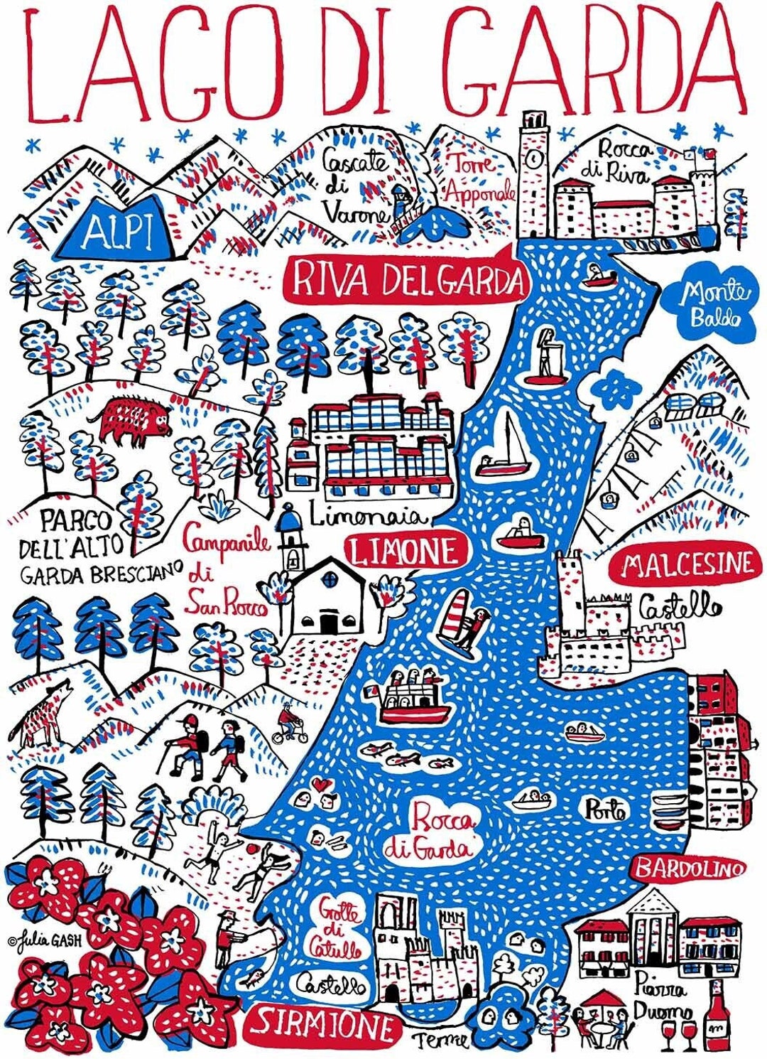 Lago Di Garda Greeting Card by Julia Gash - Etsy