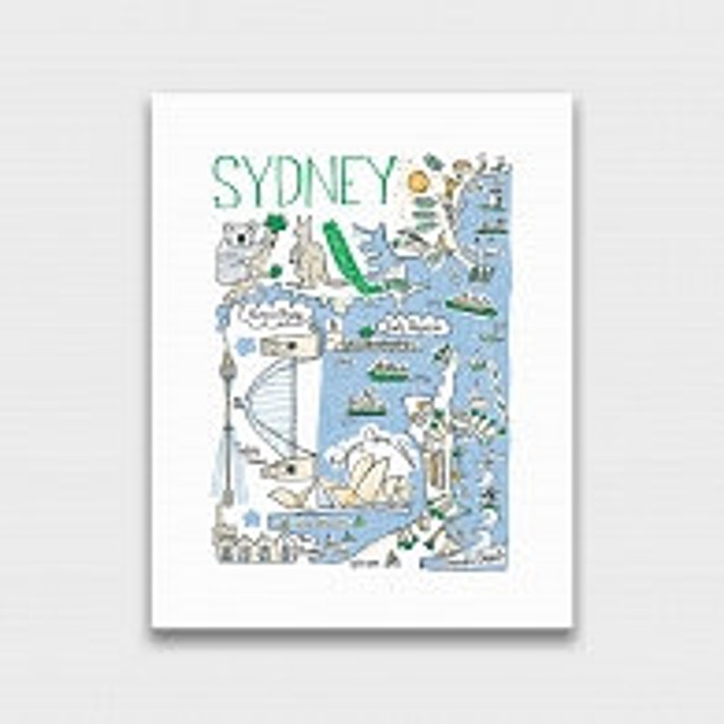 Sydney Art Print by Julia Gash | Etsy