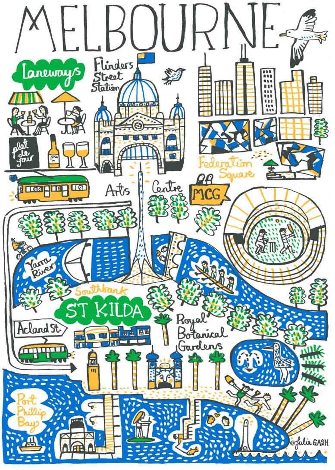 Melbourne Greeting Card by Julia Gash - Etsy