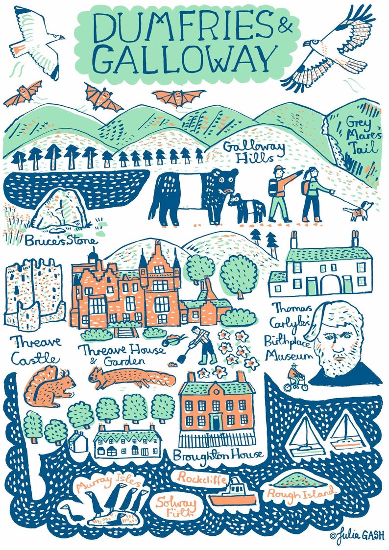 Dumfries & Galloway Art Print by Julia Gash - Etsy