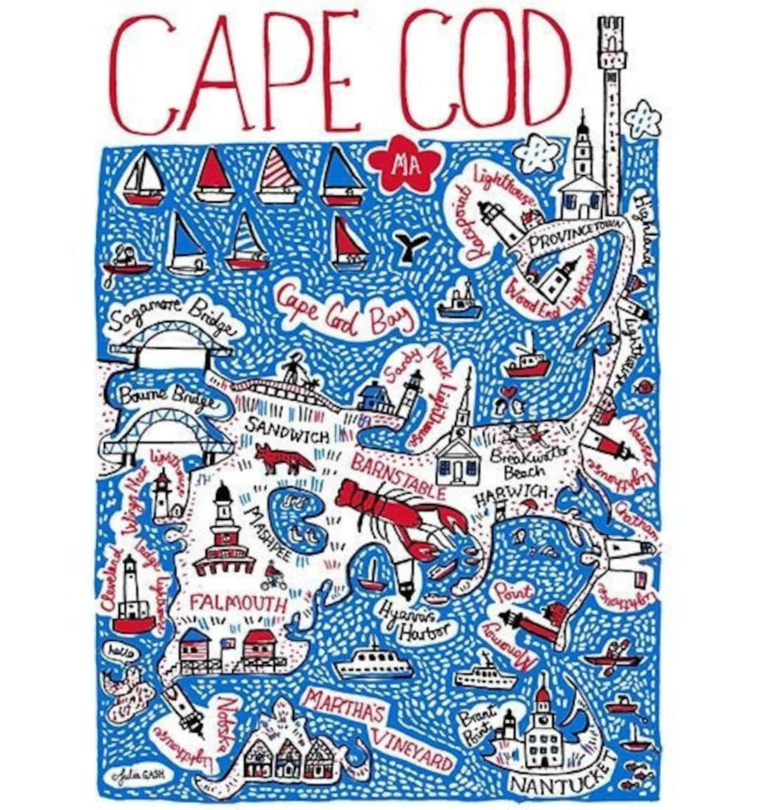 Cape Cod Postcard by Julia Gash - Etsy