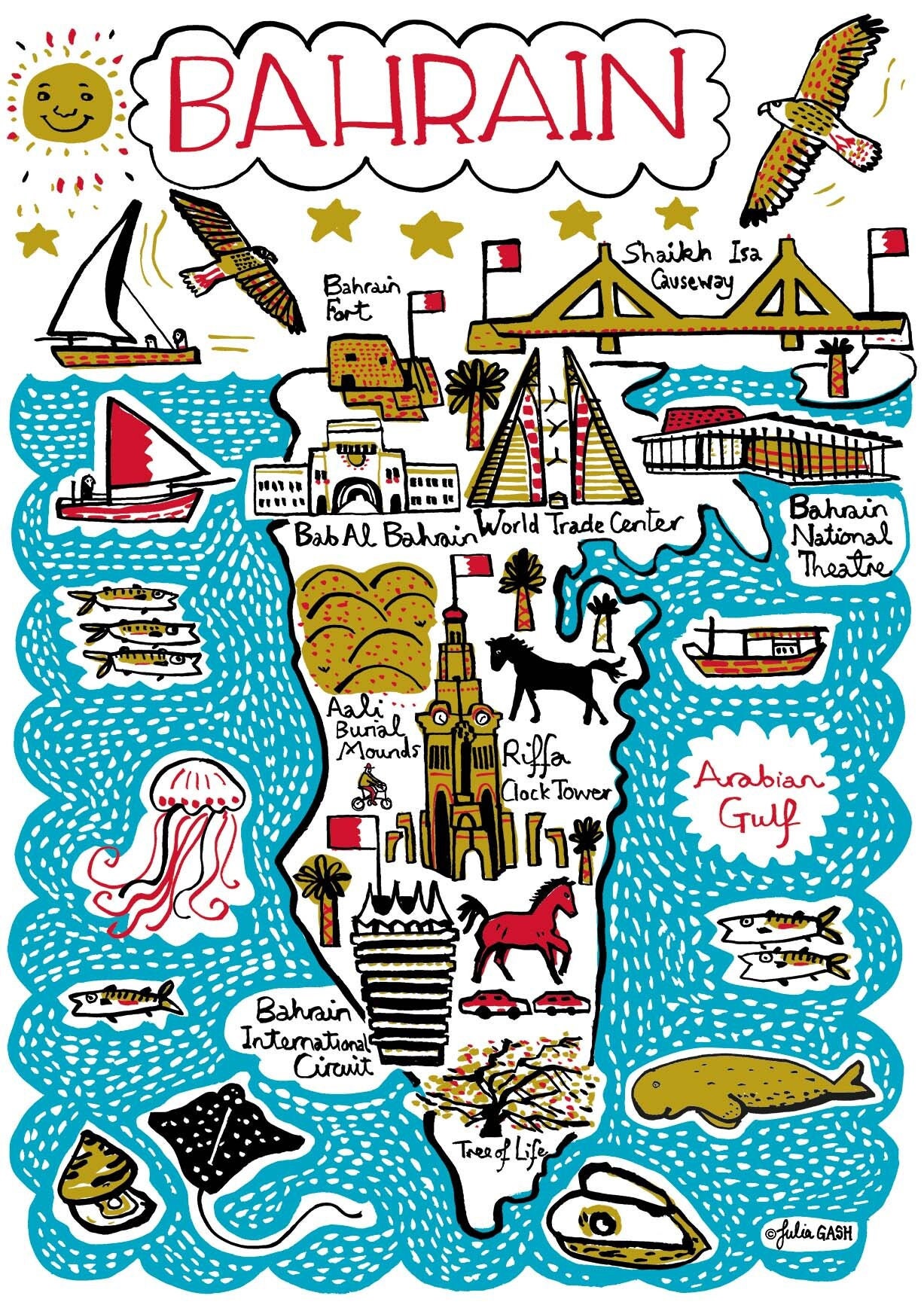 Bahrain Art Print by Julia Gash - Etsy