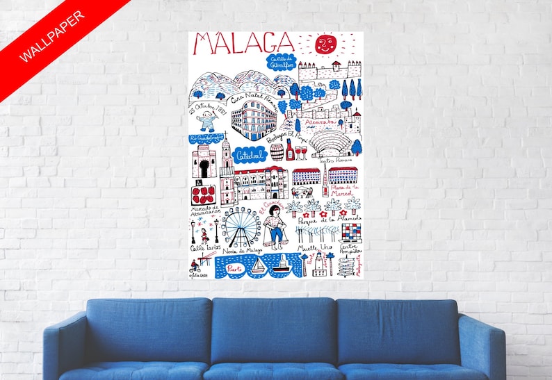 Malaga Art Print by Julia Gash | Etsy