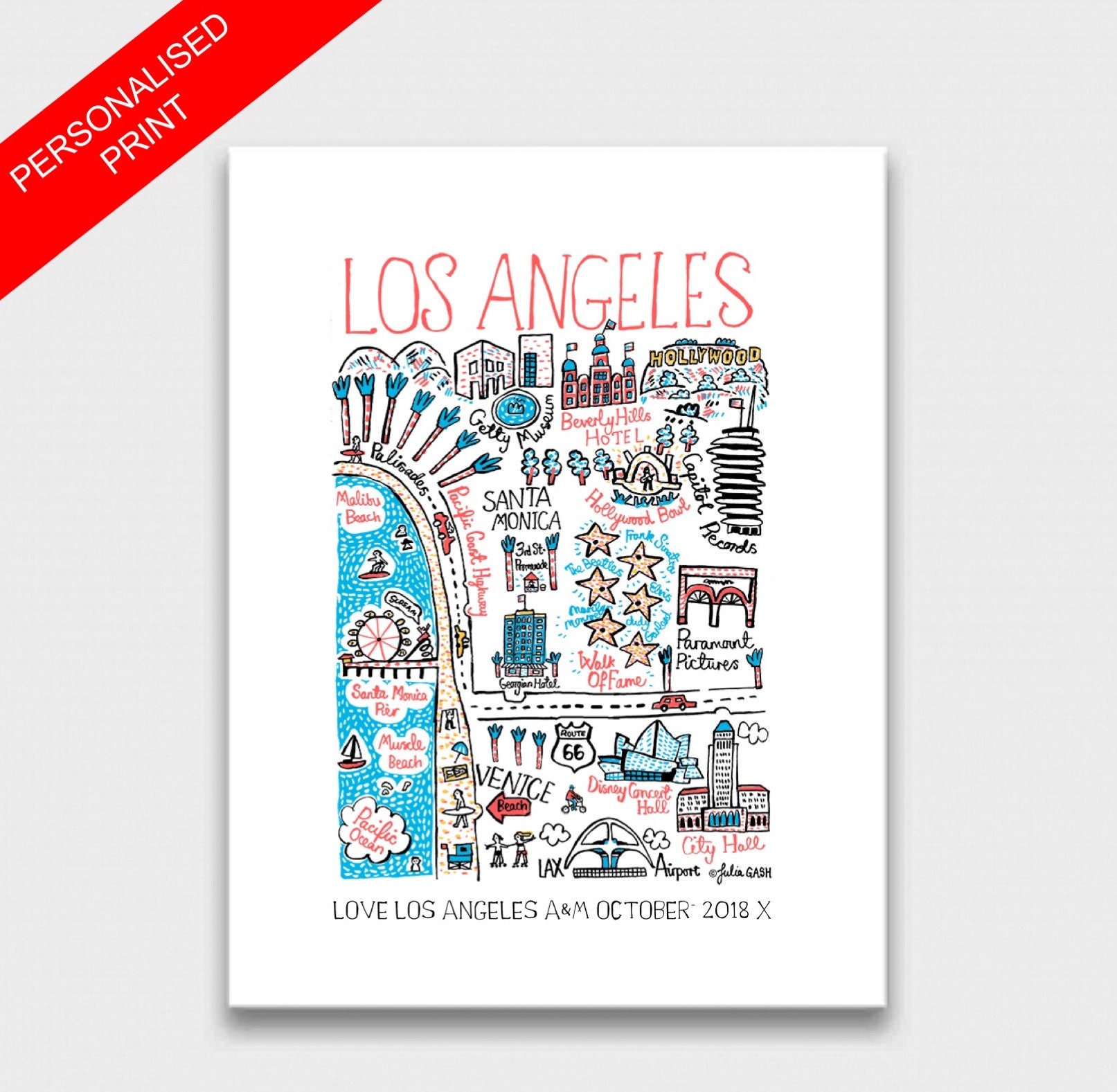 Los Angeles Art Print by Julia Gash | Etsy