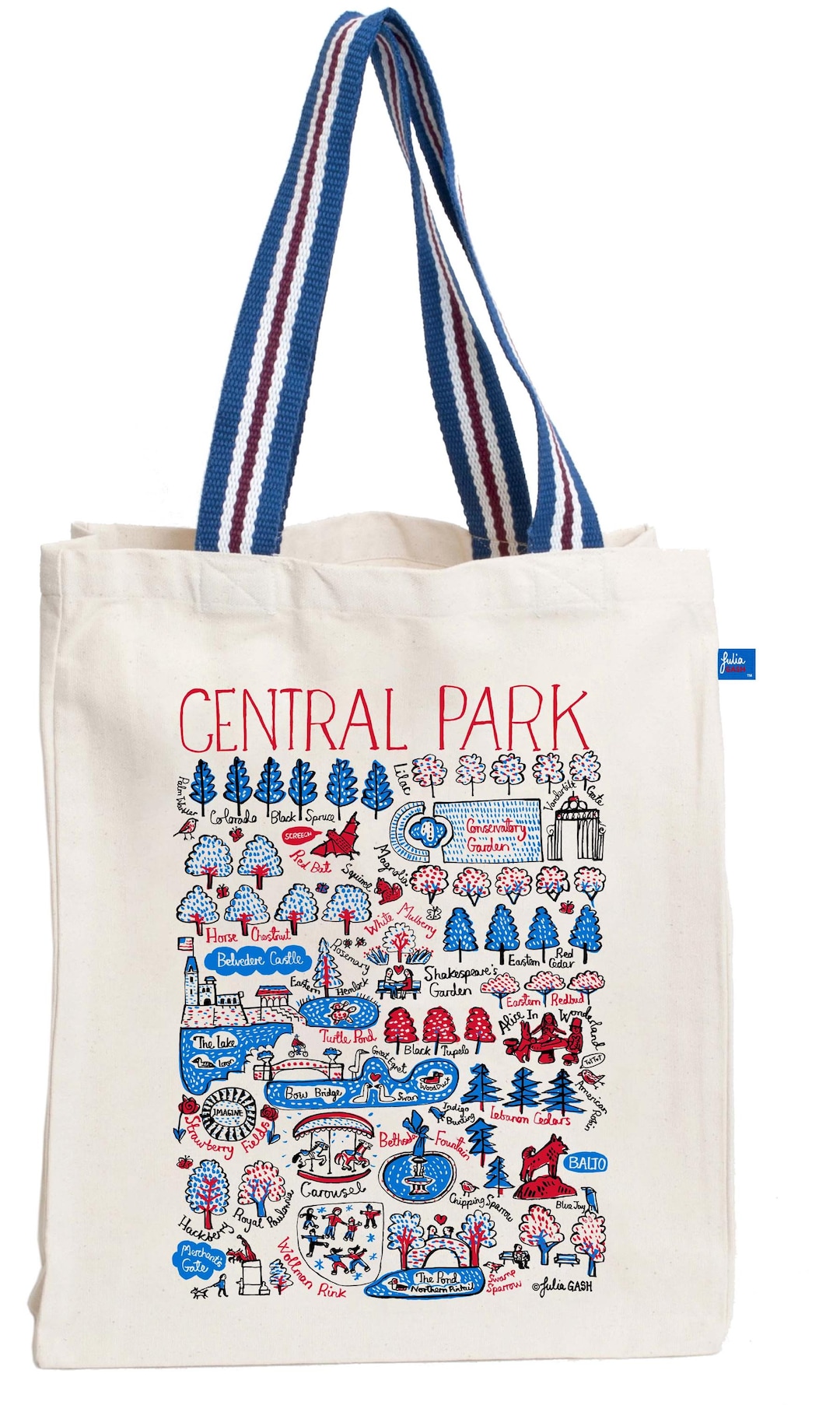 Central Park Natural Canvas Tote Bag by Julia Gash - Etsy