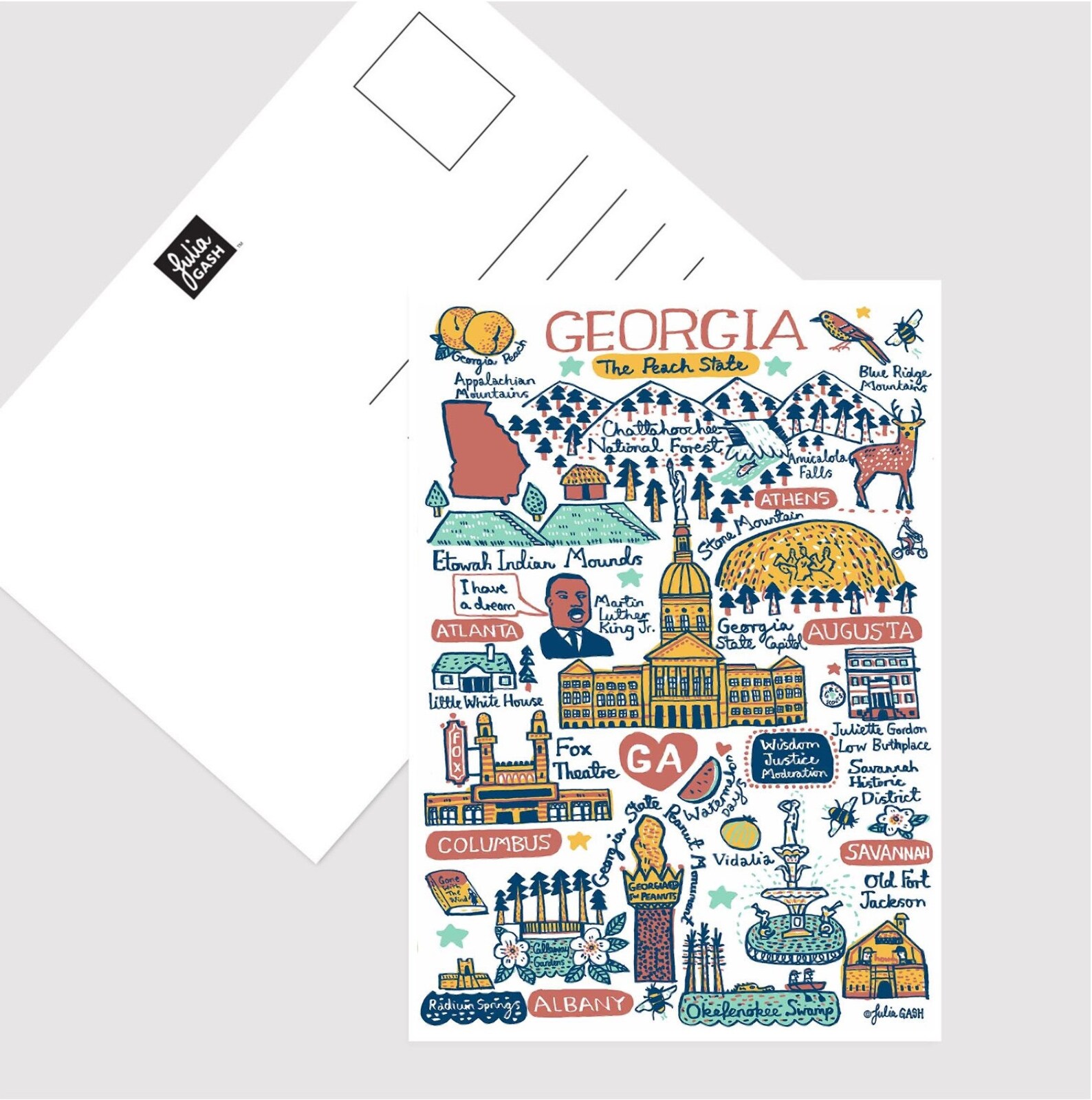 Georgia Postcard by Julia Gash - Etsy
