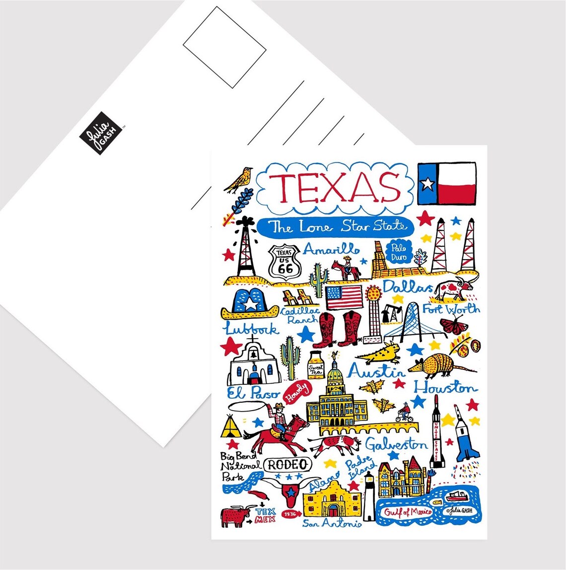 Texas Postcard by Julia Gash - Etsy