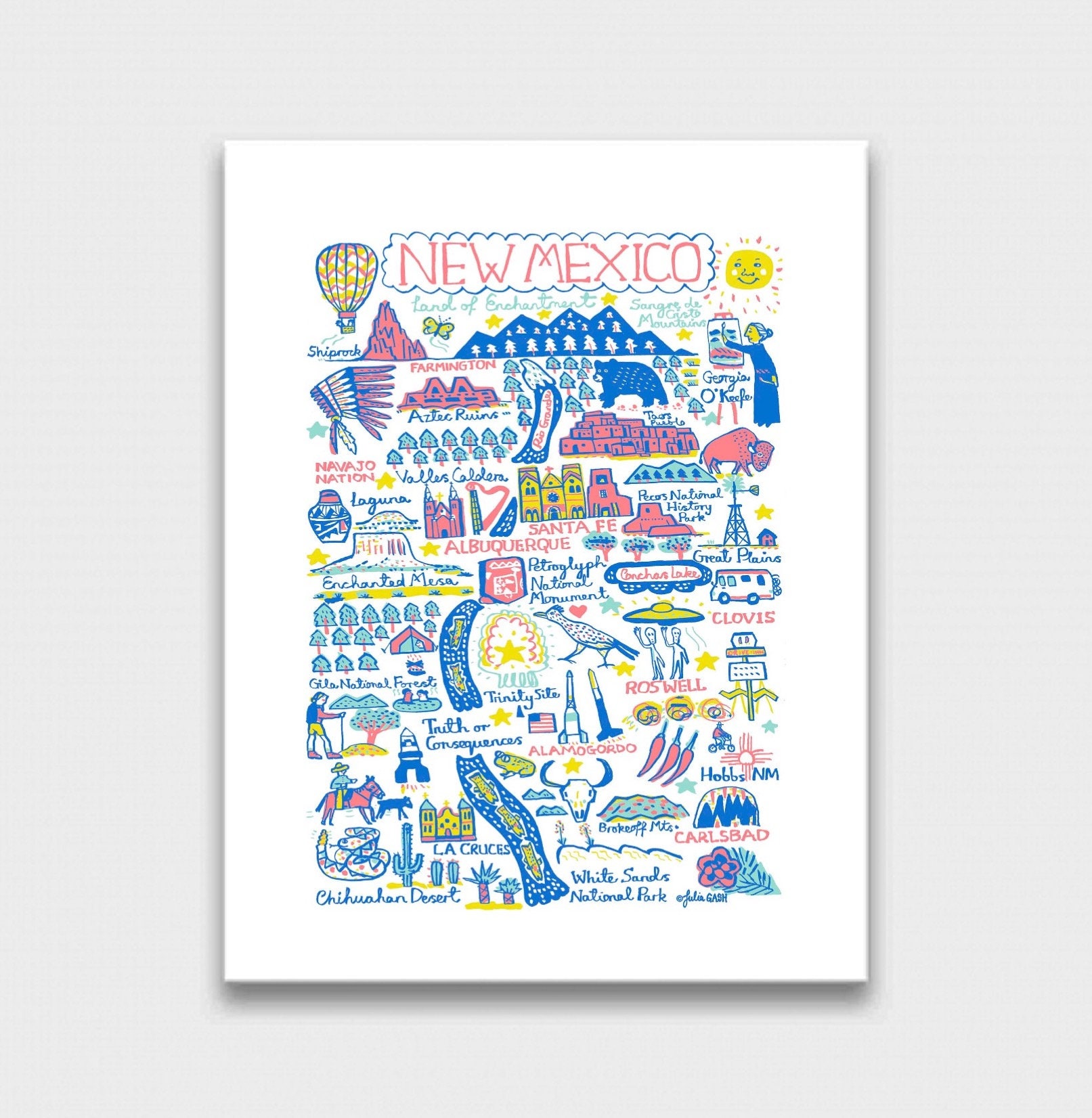 New Mexico Art Print by Julia Gash - Etsy