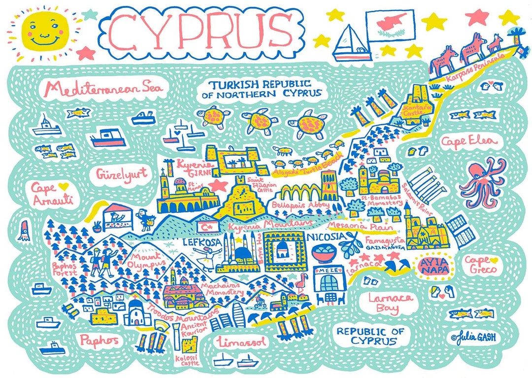 Cyprus Postcard by Julia Gash - Etsy