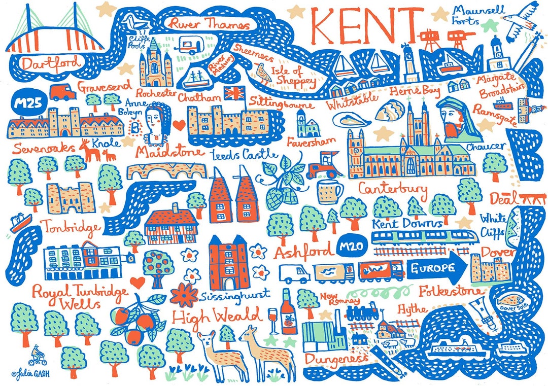 Kent Art Print by Julia Gash - Etsy