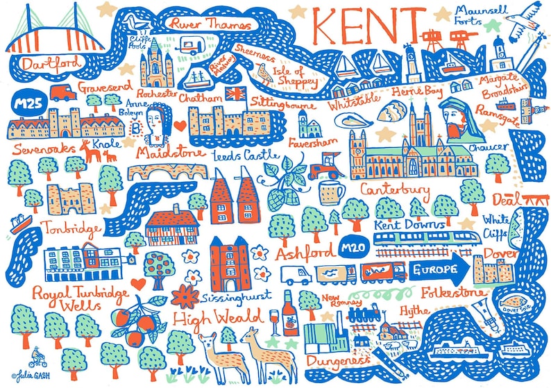 Kent Art Print by Julia Gash - Etsy