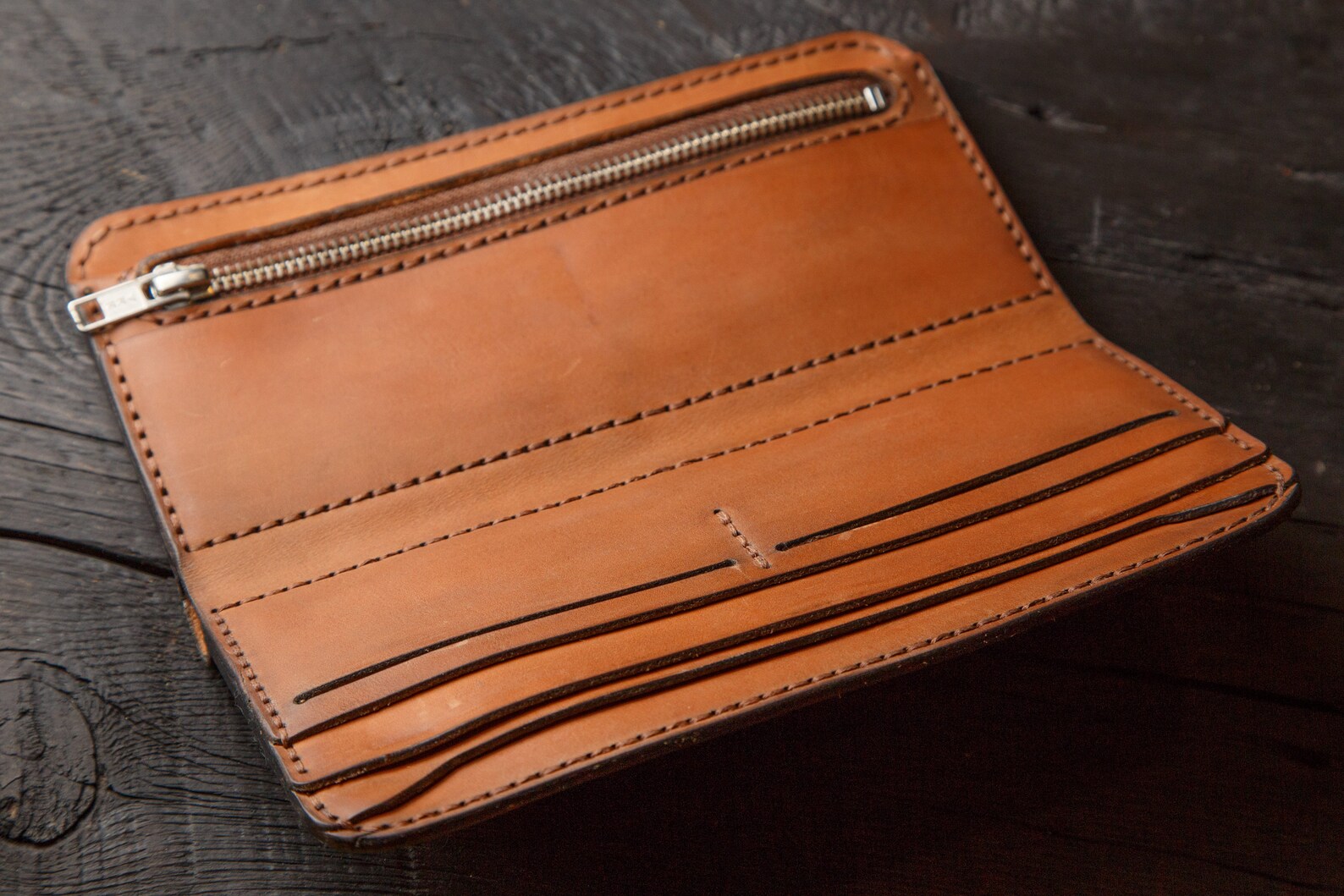Handmade Leather Wallet, Men's Leather Longer Wallet, Cowhide Leather ...