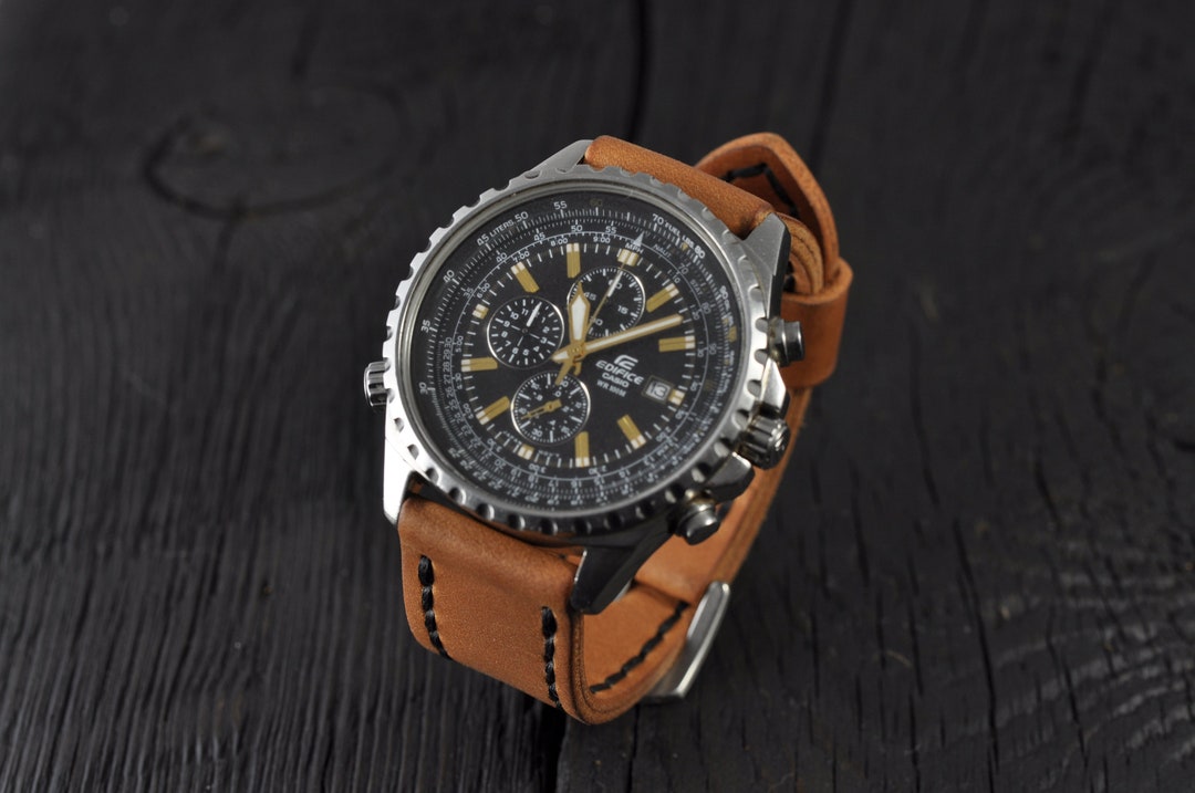 Handmade Leather Men's Watch Strap 16mm 18mm 20mm 22mm 24mm 26mm Watch ...