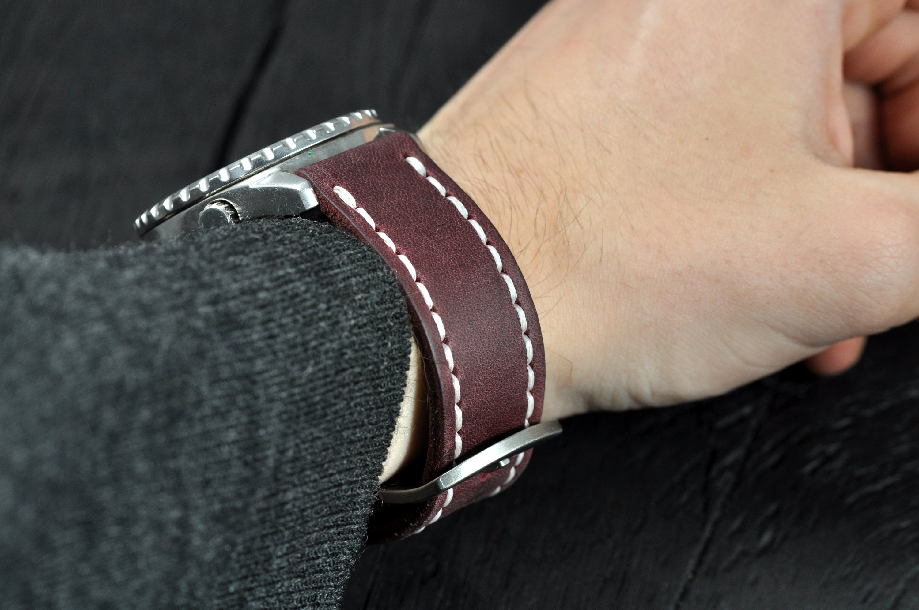 Handmade Leather Men's Watch Strap 16mm 18mm 20mm 22mm 24mm 26mm Watch ...