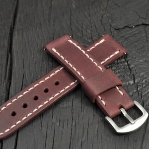 Handmade Leather Men's Watch Strap 16mm 18mm 20mm 22mm 24mm 26mm Watch ...