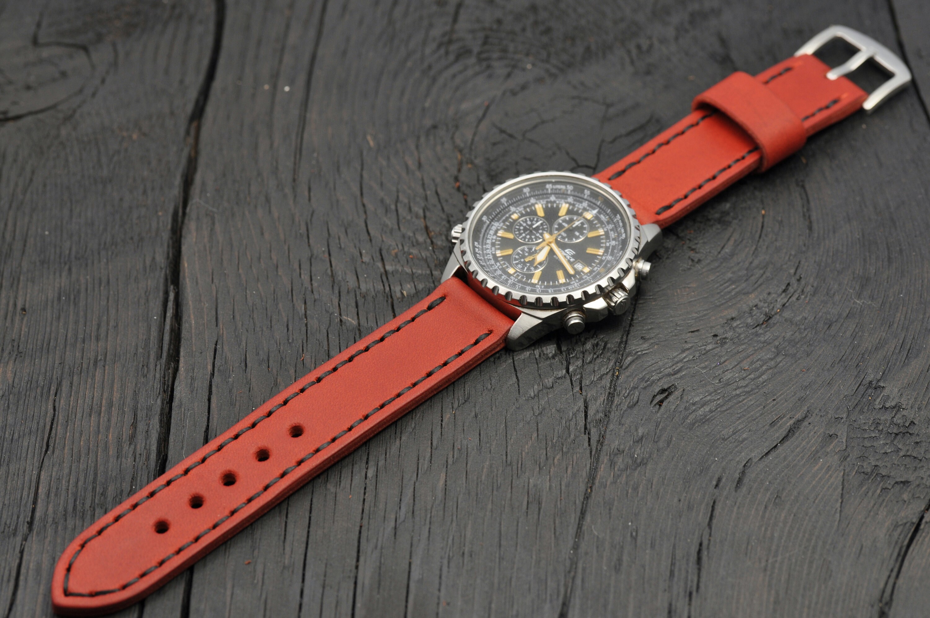 Handmade Leather Men's Watch Strap 16mm 18mm 20mm 22mm 24mm 26mm Watch ...