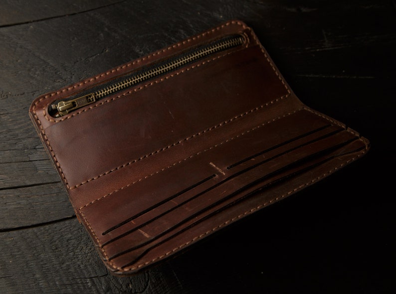 Handmade Leather Wallet, Men's Leather Slim Wallet, Cowhide Leather ...
