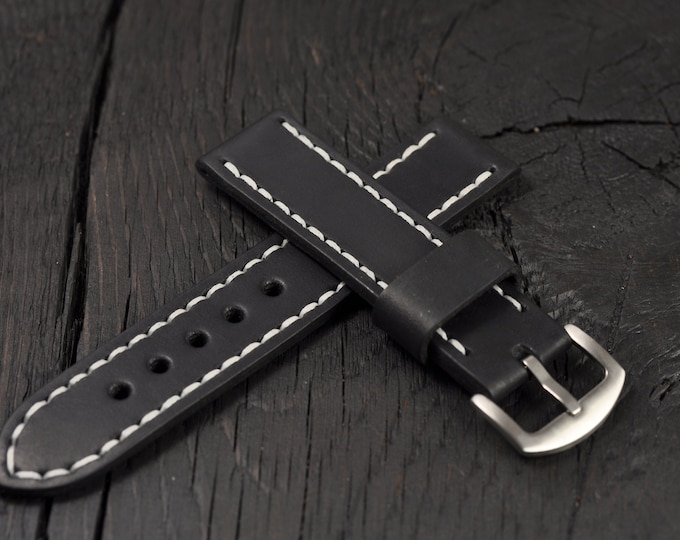 Handmade Leather Mens Watch Strap 16mm 18mm 20mm 21mm 22mm | Etsy