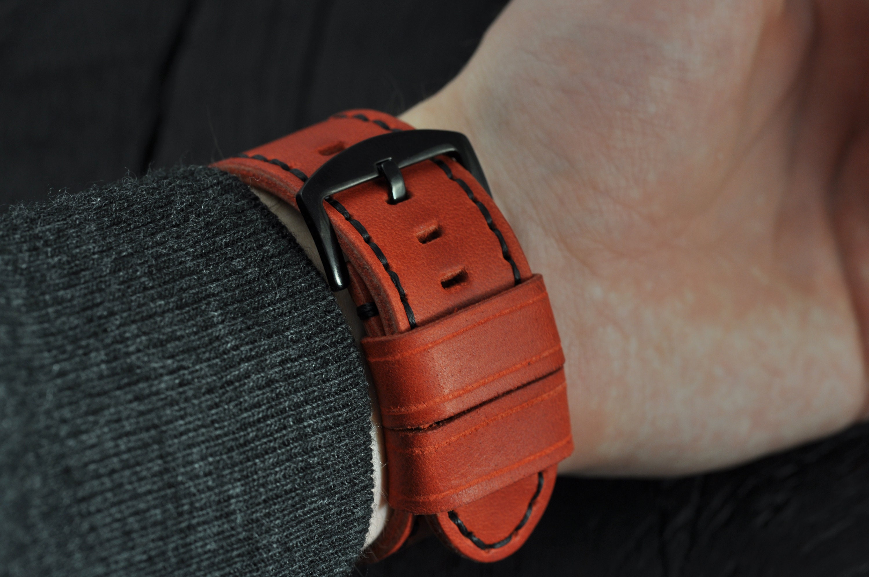 Handmade Leather Mens Watch Strap for the Garmin Fenix 3, and Garmin ...
