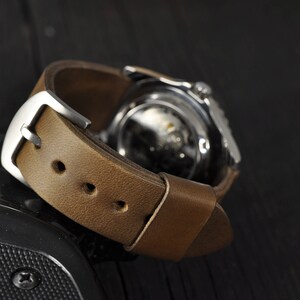 Handmade Leather Mens Watch Strap 16mm 18mm 20mm 21mm 22mm 24mm Watch ...