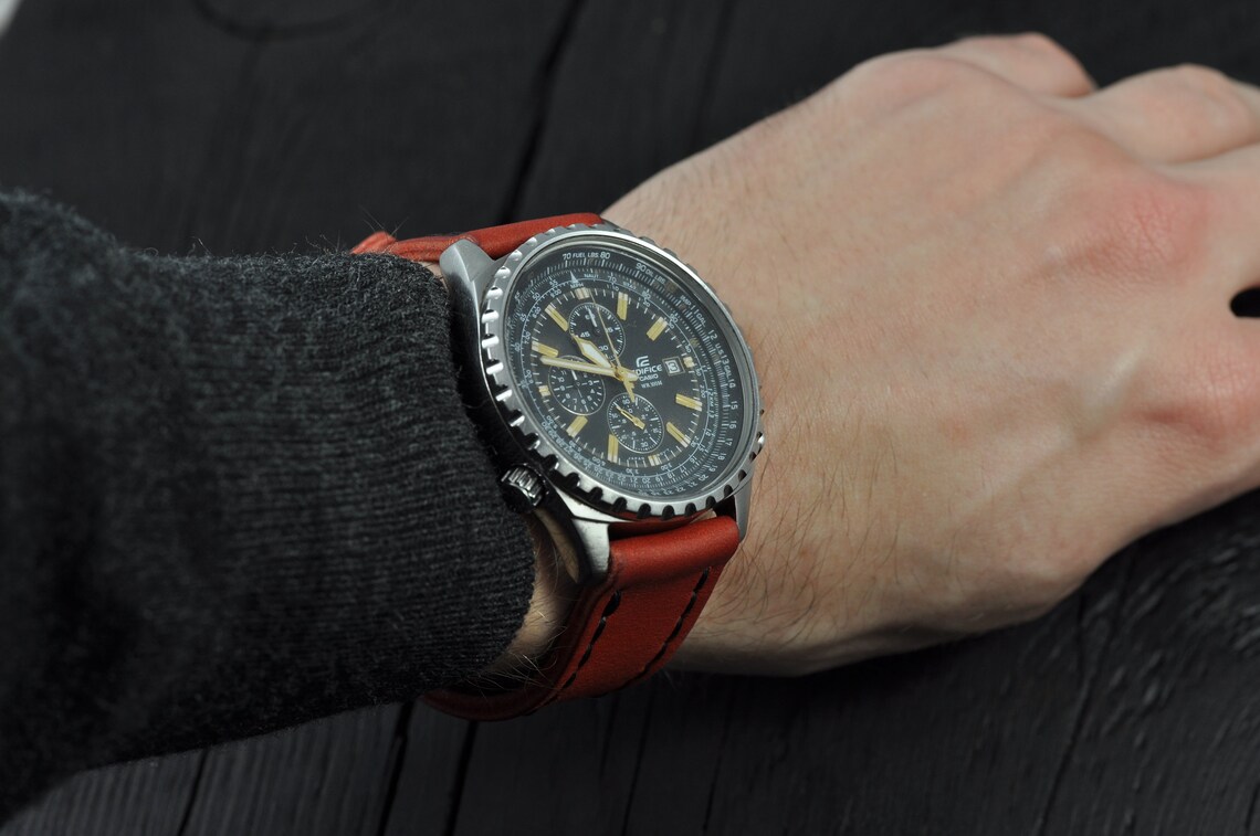 Handmade Leather Men's Watch Strap 16mm 18mm 20mm 22mm | Etsy