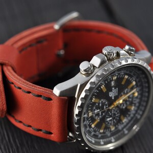 Handmade Leather Men's Watch Strap 16mm 18mm 20mm 22mm 24mm 26mm Watch ...