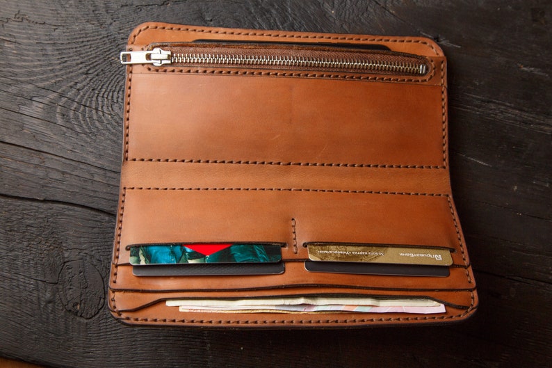 Handmade Leather Wallet Men's Leather Longer Wallet | Etsy