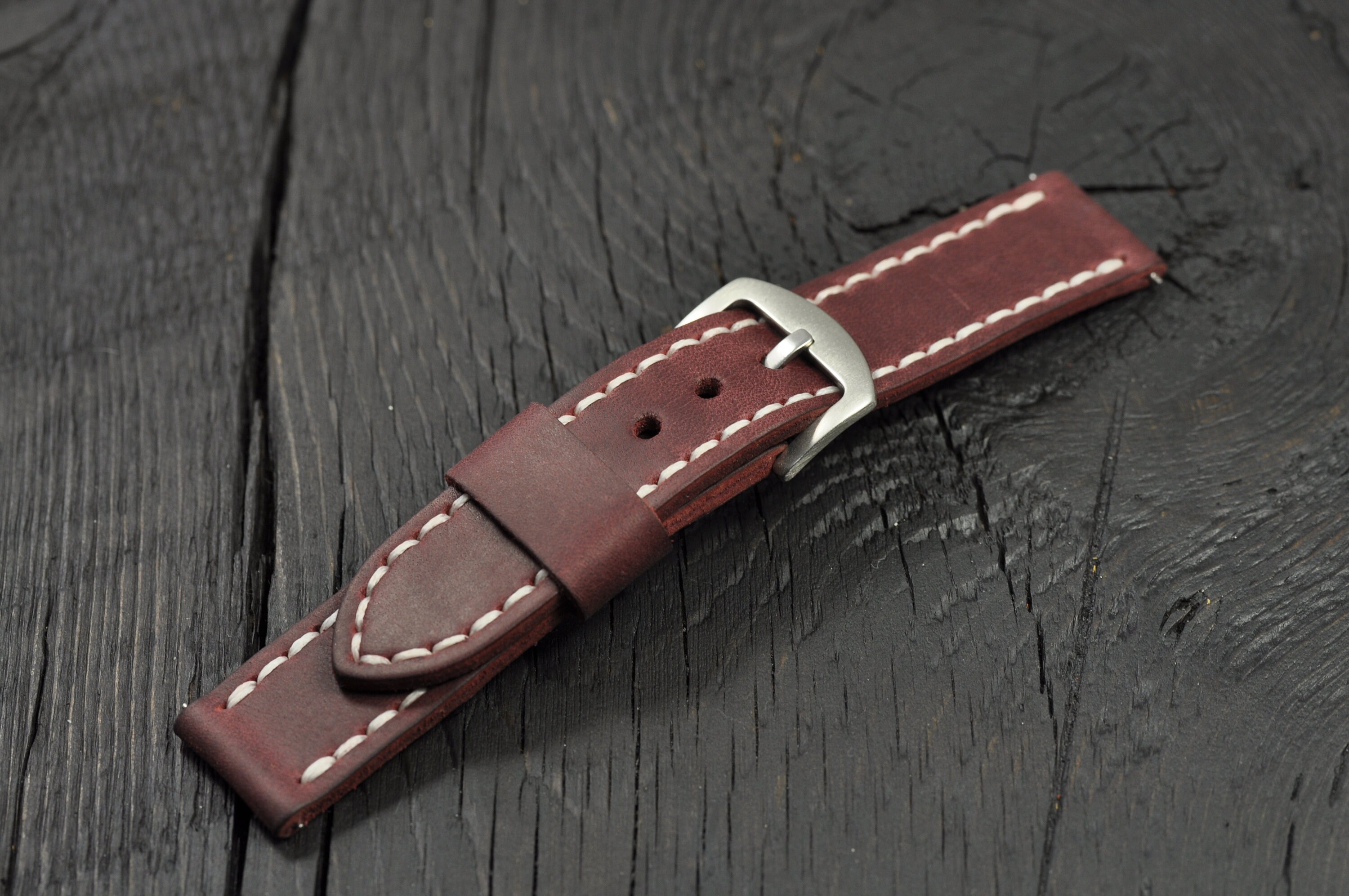 Handmade Leather Men's Watch Strap 16mm 18mm 20mm 22mm 24mm 26mm Watch ...