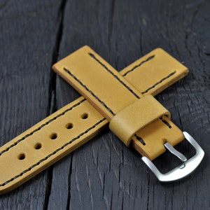 Handmade Leather Men's Watch Strap 16mm 18mm 20mm 22mm 24mm 26mm Watch ...