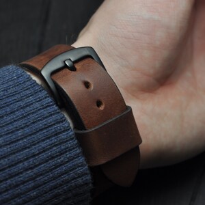 Handmade Leather Mens Watch Strap 16mm 18mm 20mm 22mm 24mm 26mm, Watch ...
