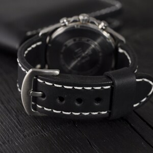 Handmade Leather Mens Watch Strap 16mm 18mm 20mm 21mm 22mm 24mm 26mm ...