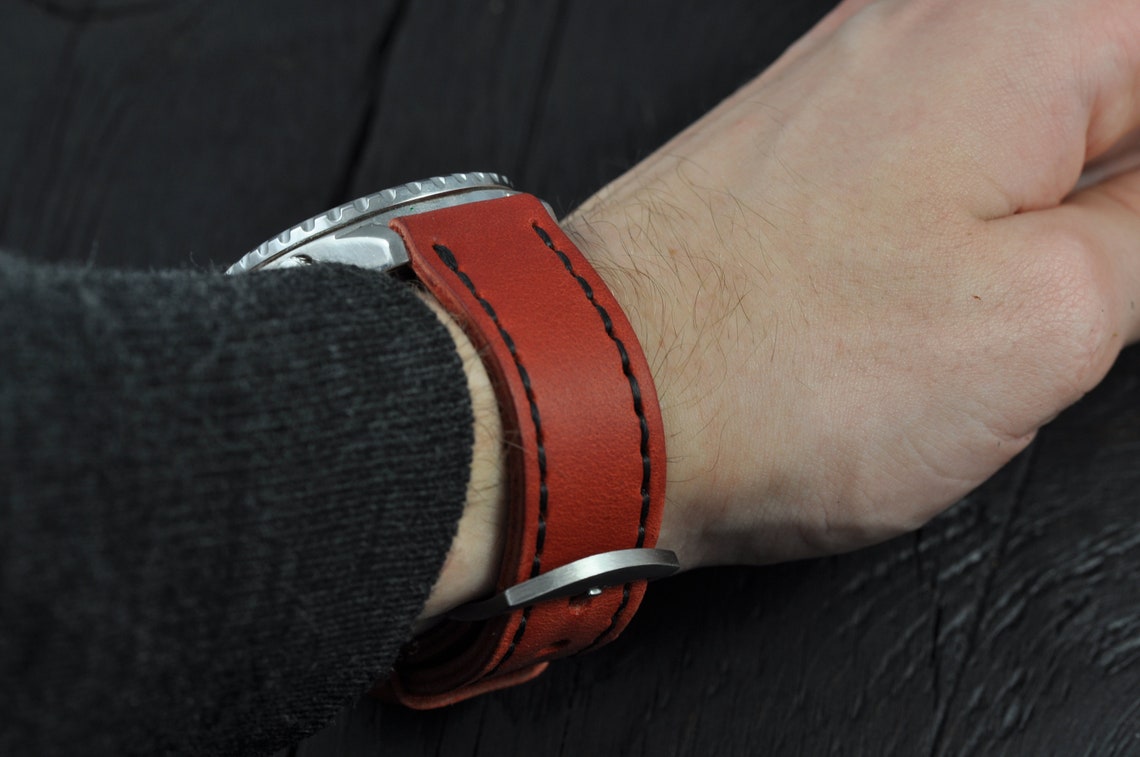 Handmade Leather Men's Watch Strap 16mm 18mm 20mm 22mm | Etsy