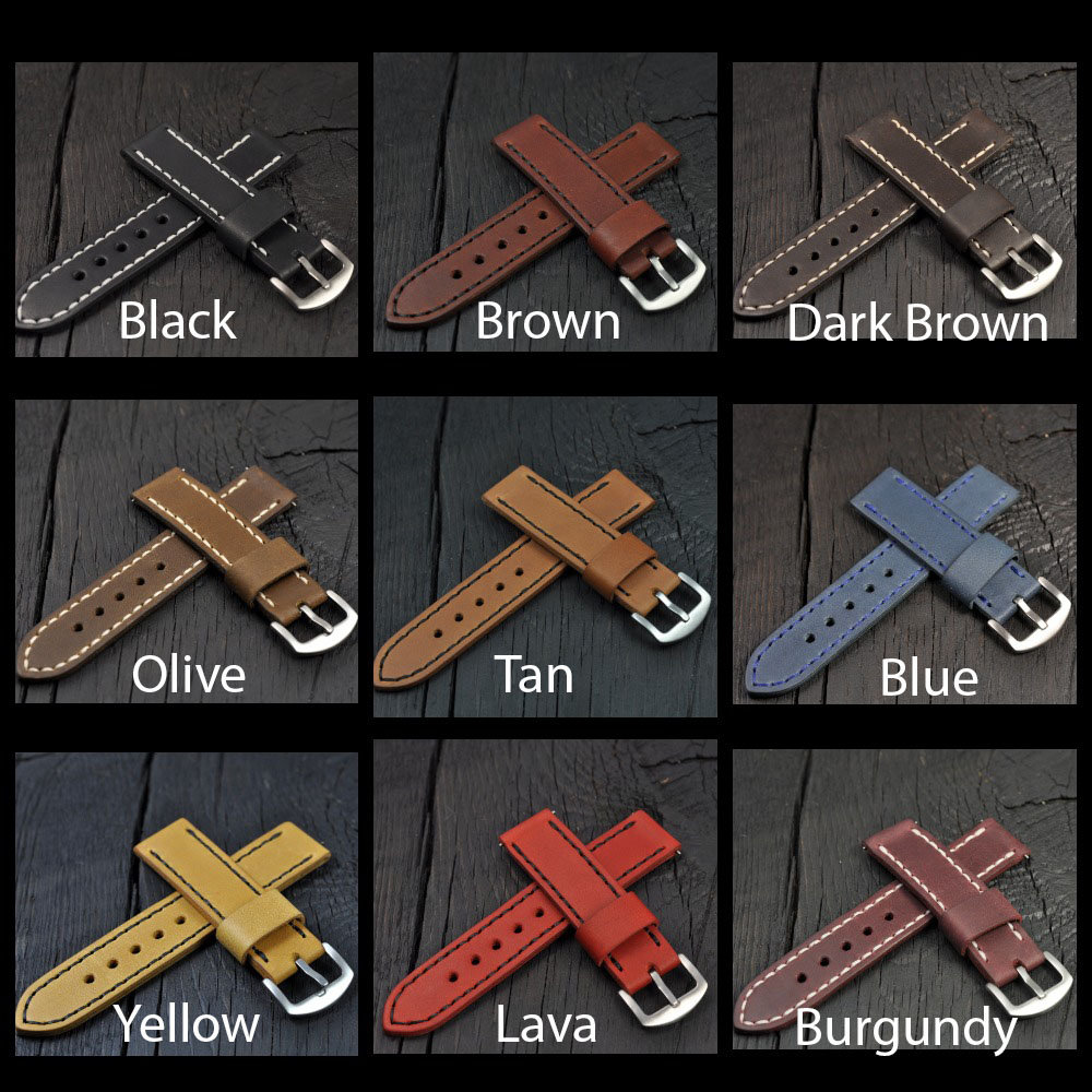 Handmade Leather Men's Watch Strap 16mm 18mm 20mm 22mm | Etsy