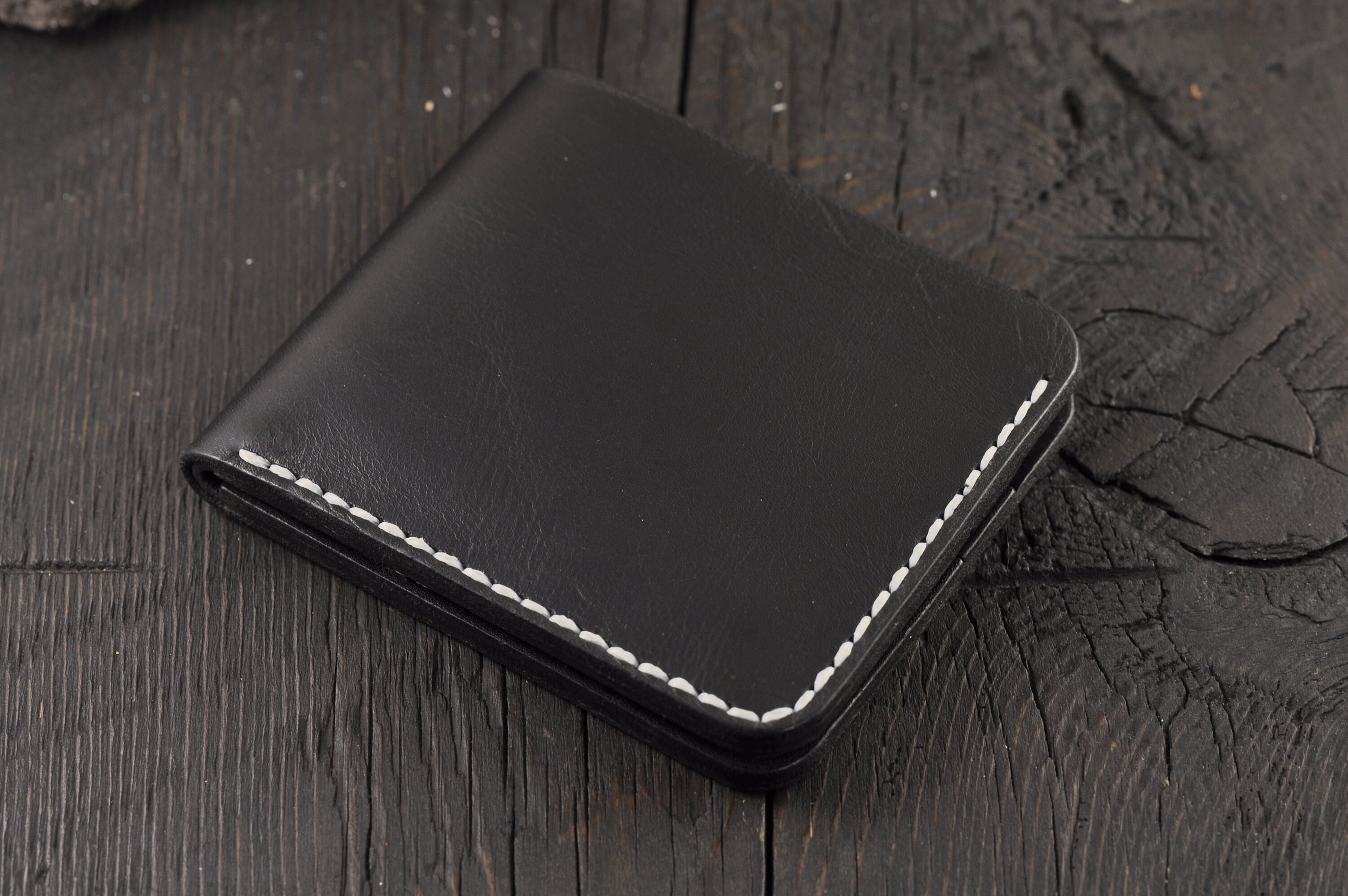 Handmade Leather Wallet, Men's Leather Slim Wallet, Cowhide Leather ...