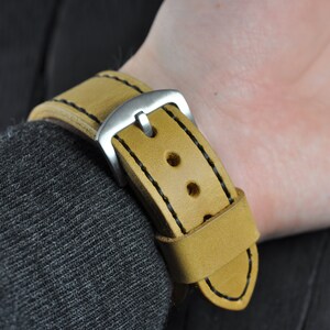 Handmade Leather Men's Watch Strap 16mm 18mm 20mm 22mm 24mm 26mm Watch ...